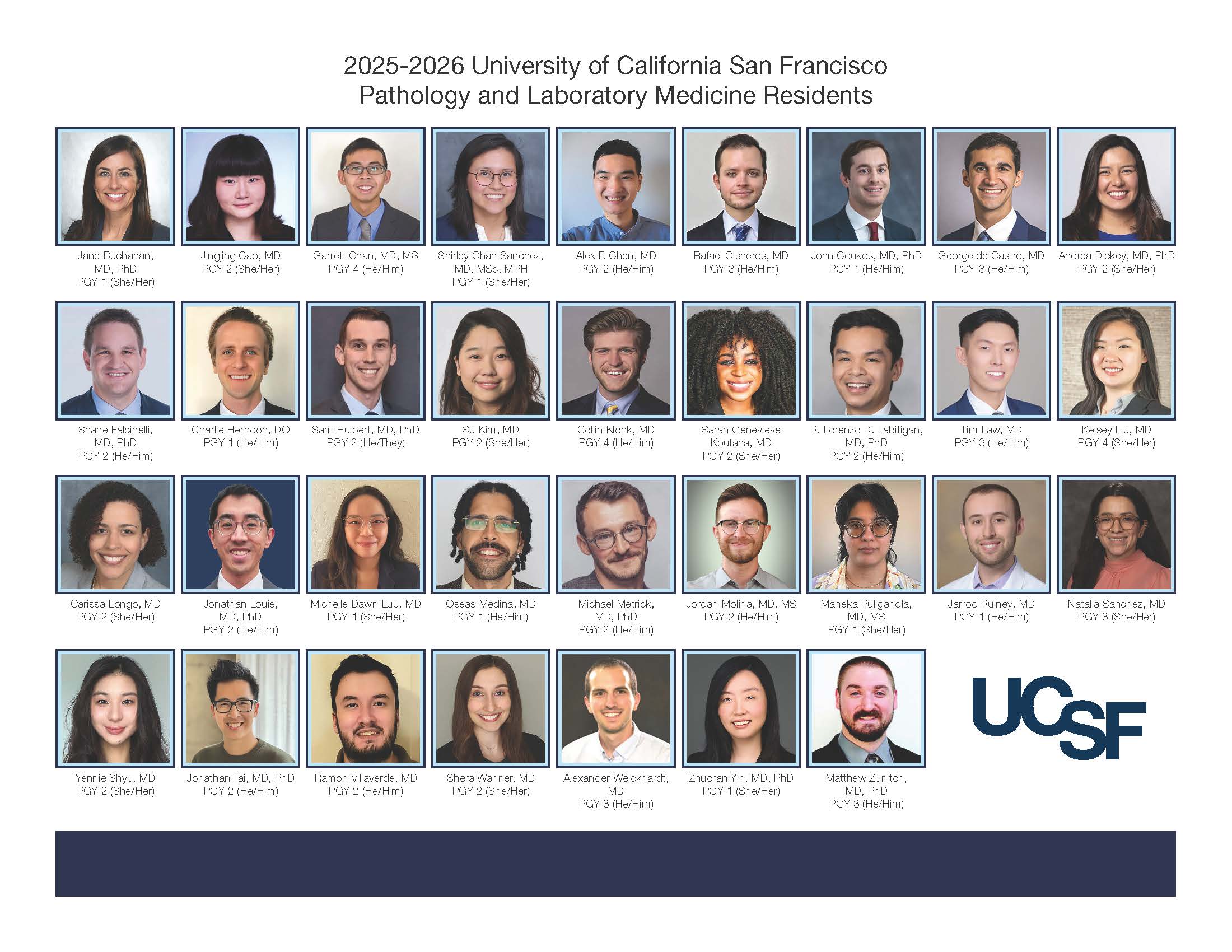 Current Residents | UCSF Pathology